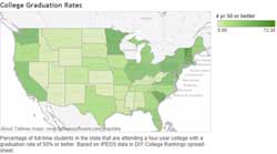 A map showing college graduation rates in the united states. – Do It ...